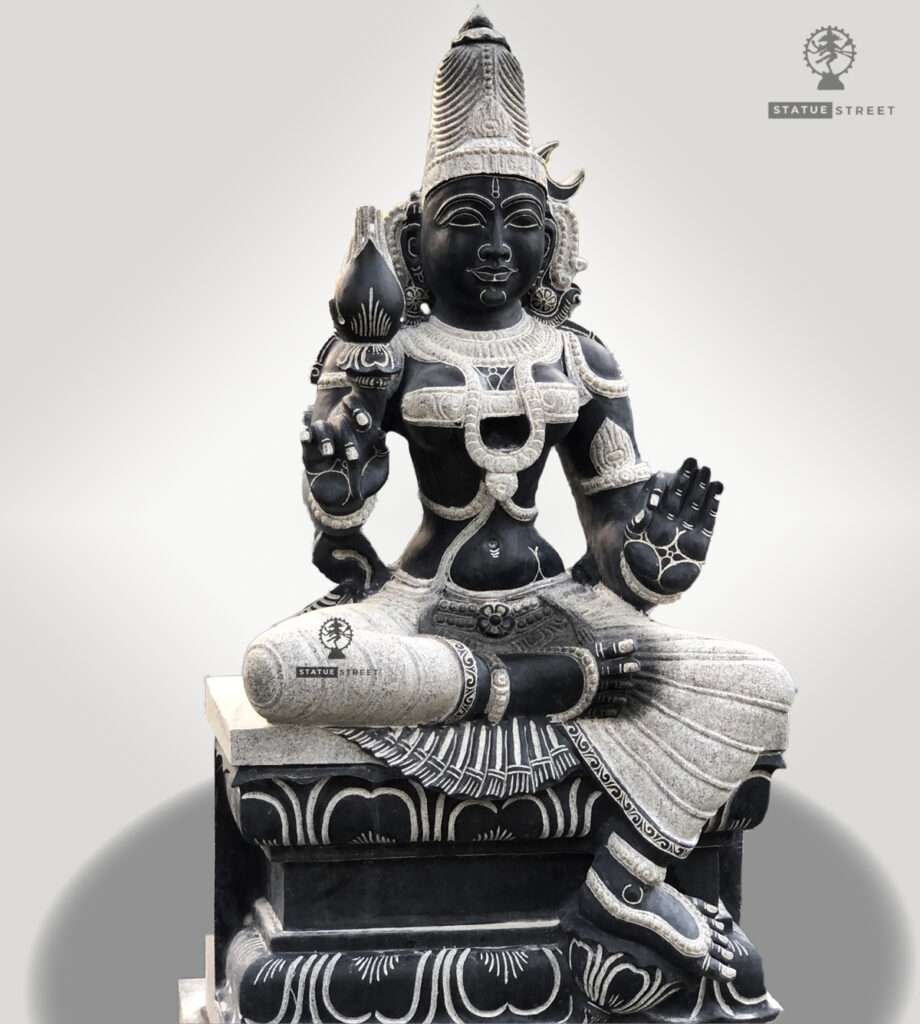 Parvathi Devi statue 4Ft | Granite Stone - Statuestreet