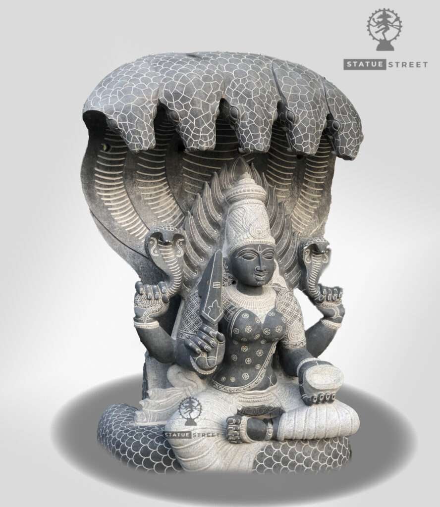 Naga Amman Stone Statue 5ft | Granite Stone - Statuestreet